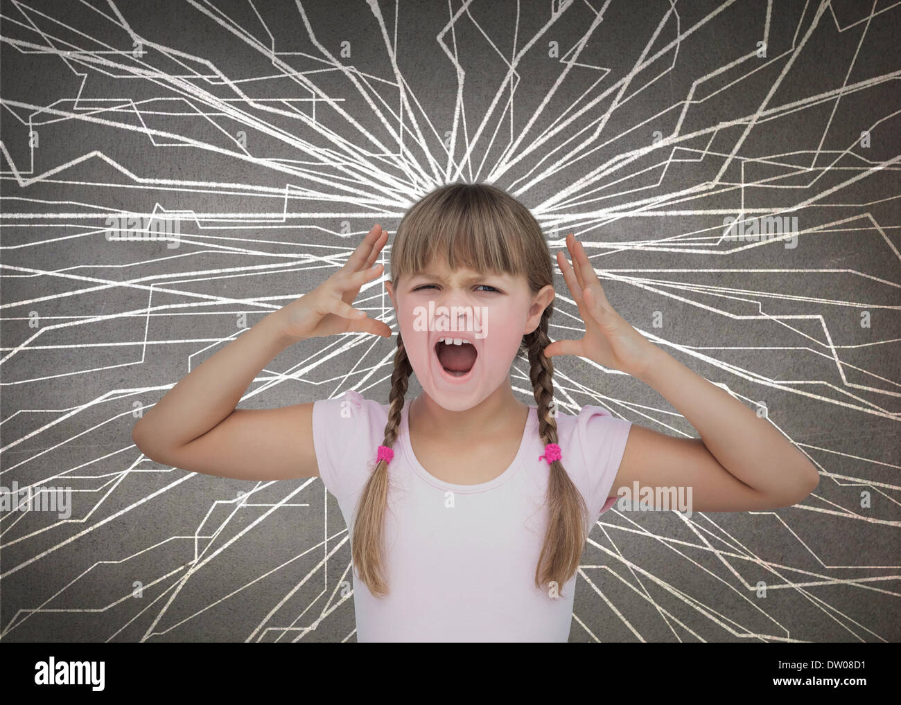 Cute child screaming Stock Photo - Alamy