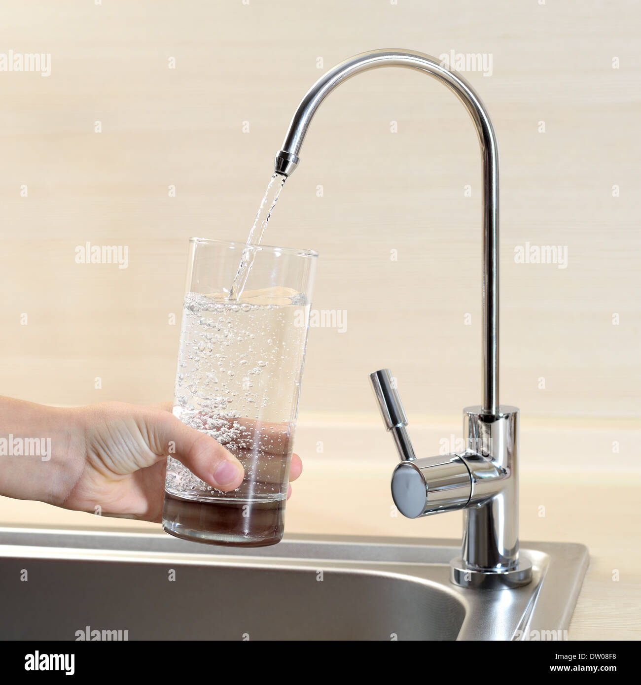 Hand filling fresh water in hi-res stock photography and images - Alamy