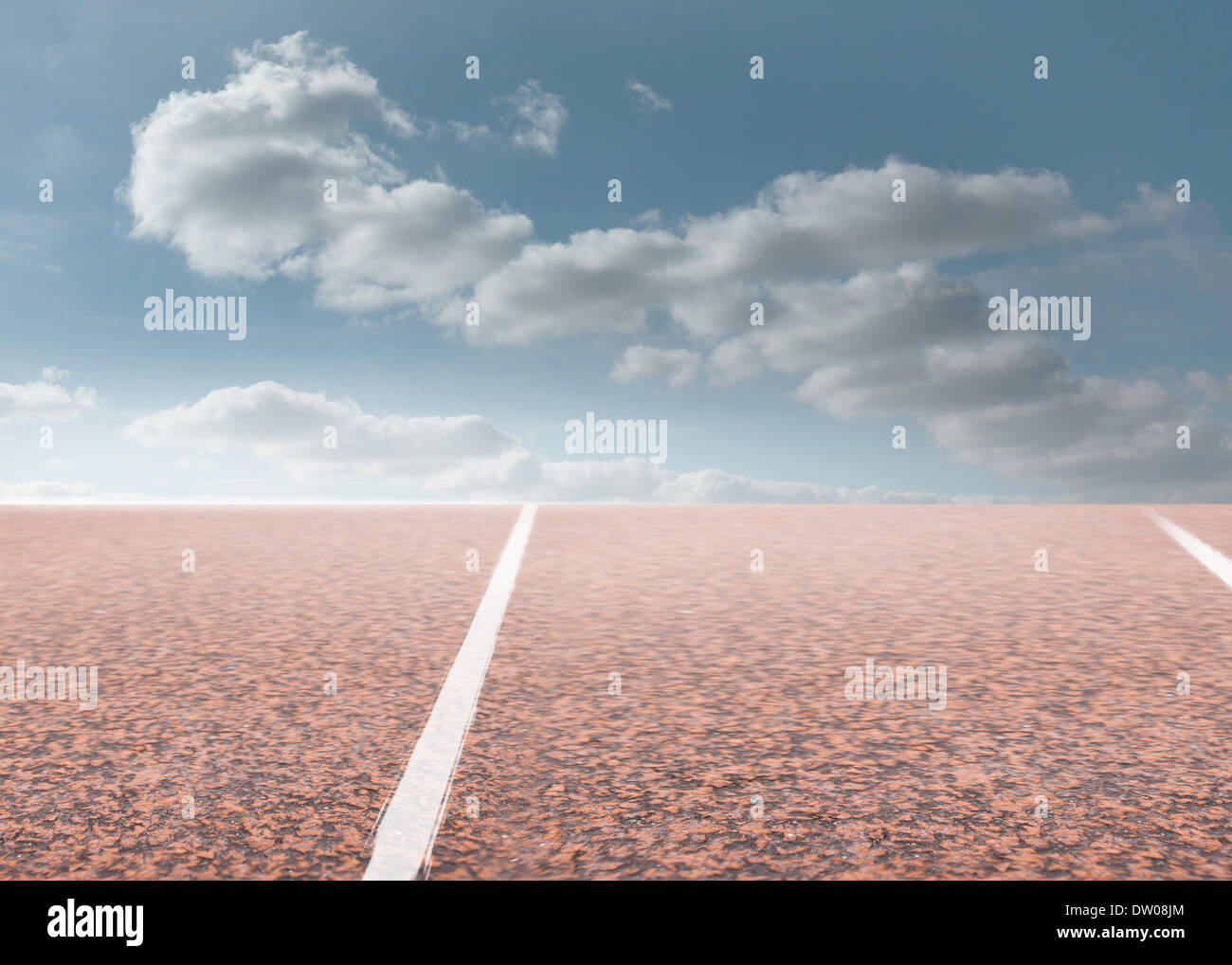 Track with sky in background Stock Photo - Alamy