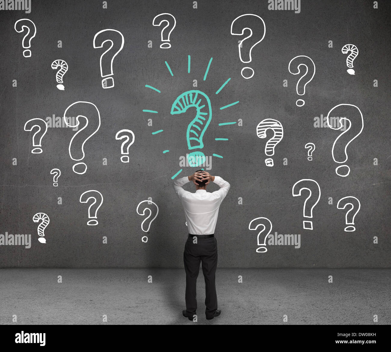 Drawing businessman question mark hi-res stock photography and images ...