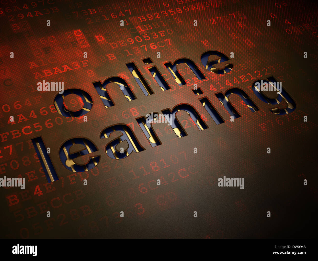 Education concept: Online Learning on digital screen background Stock ...