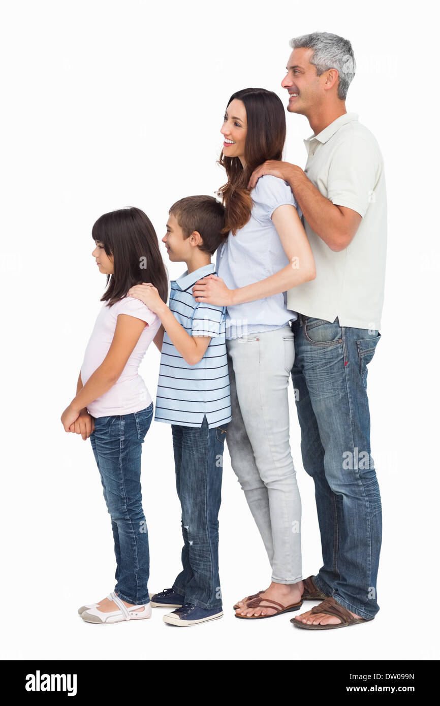 Portrait of a family in single file Stock Photo - Alamy