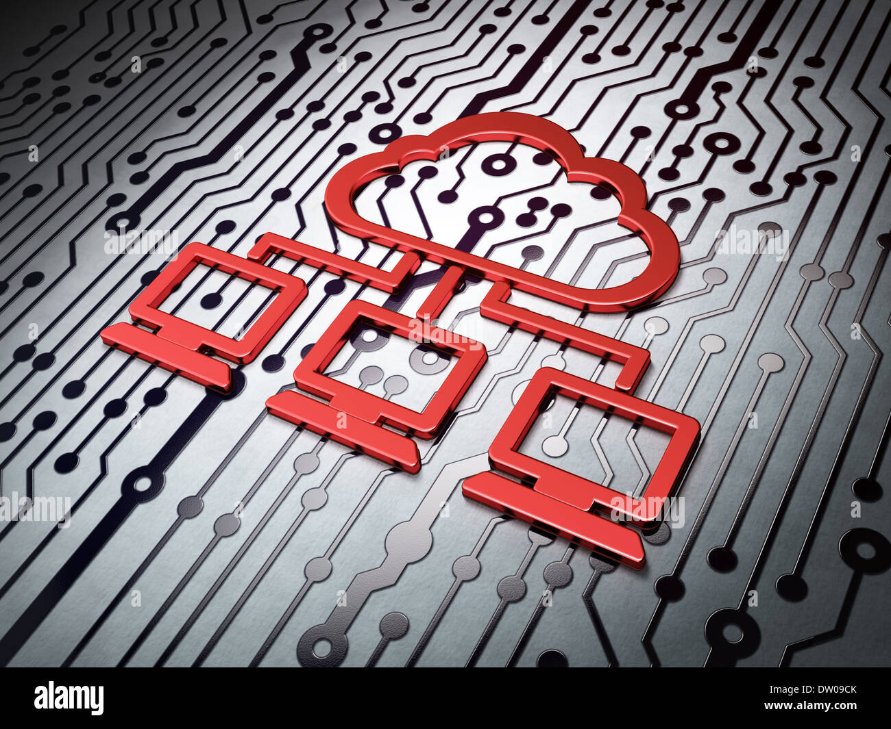 Cloud networking concept: Cloud Network on Circuit Board background ...