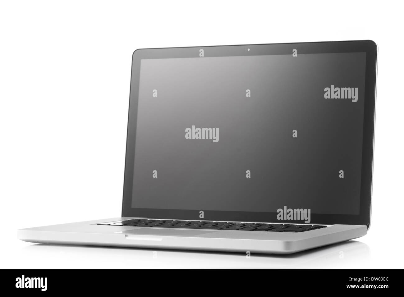 Laptop with blank screen isolated on white Stock Photo - Alamy