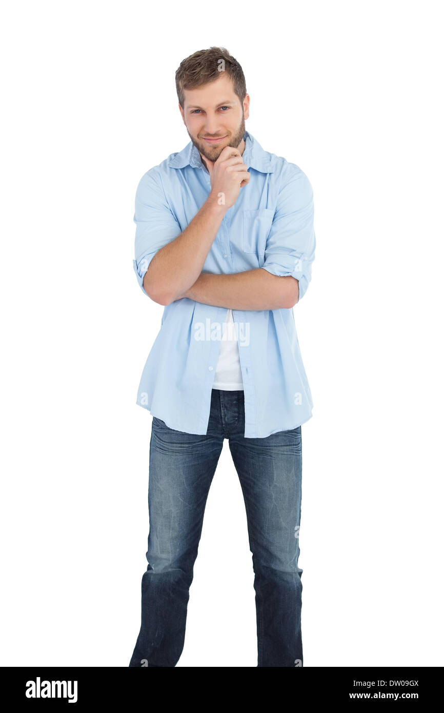 Pensive handsome man Stock Photo - Alamy