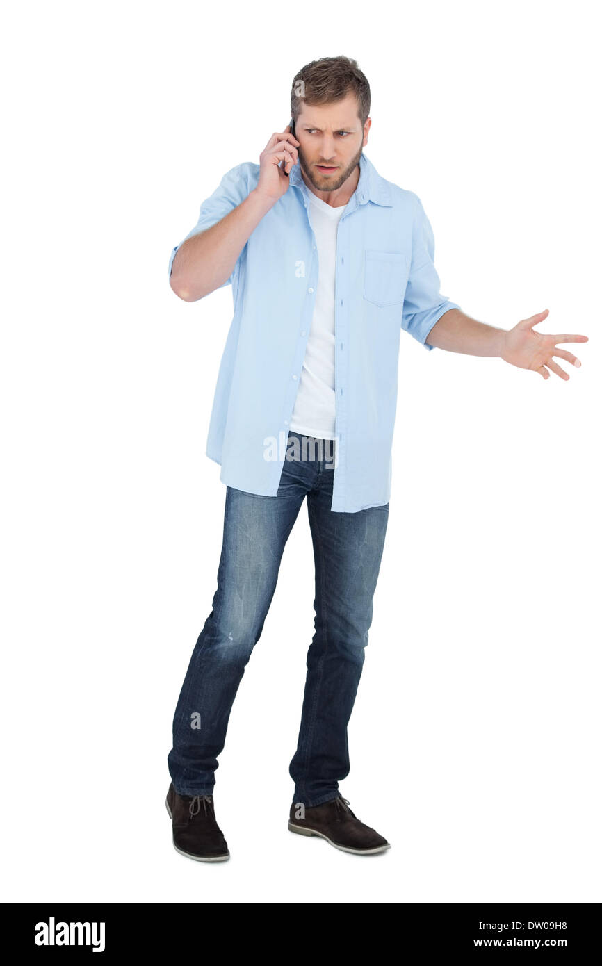 Angry man on phone Cut Out Stock Images & Pictures - Alamy