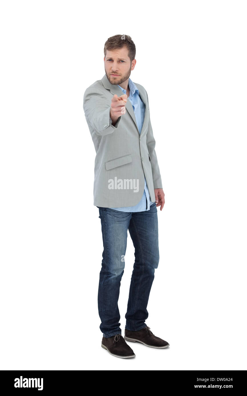 Trendy model pointing to the camera Stock Photo - Alamy