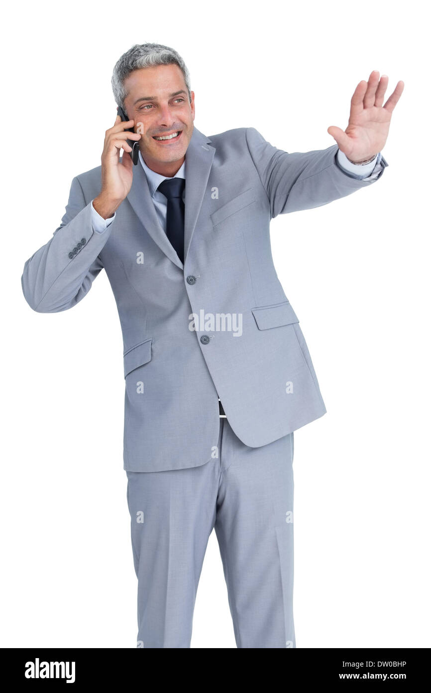 Answering call Cut Out Stock Images & Pictures - Alamy