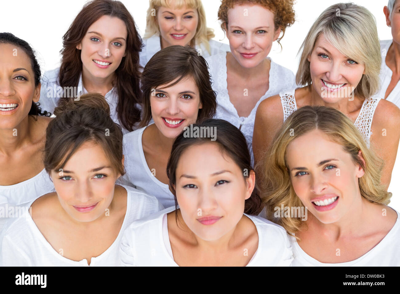Positive models smiling at camera Stock Photo - Alamy