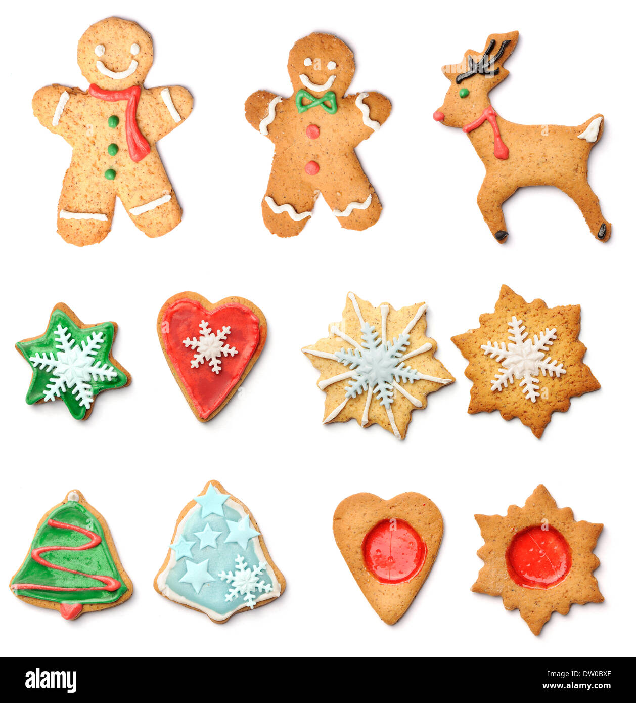 Christmas gingerbread cookies collection set Stock Photo - Alamy