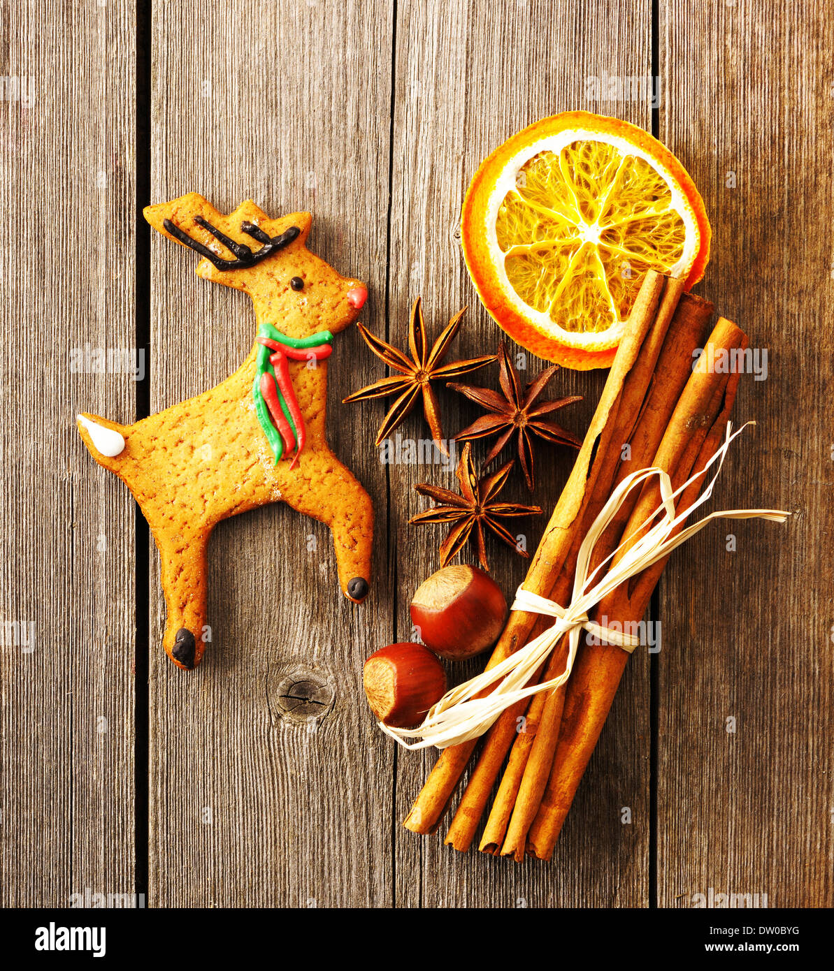 Christmas homemade gingerbread deer cookie Stock Photo - Alamy