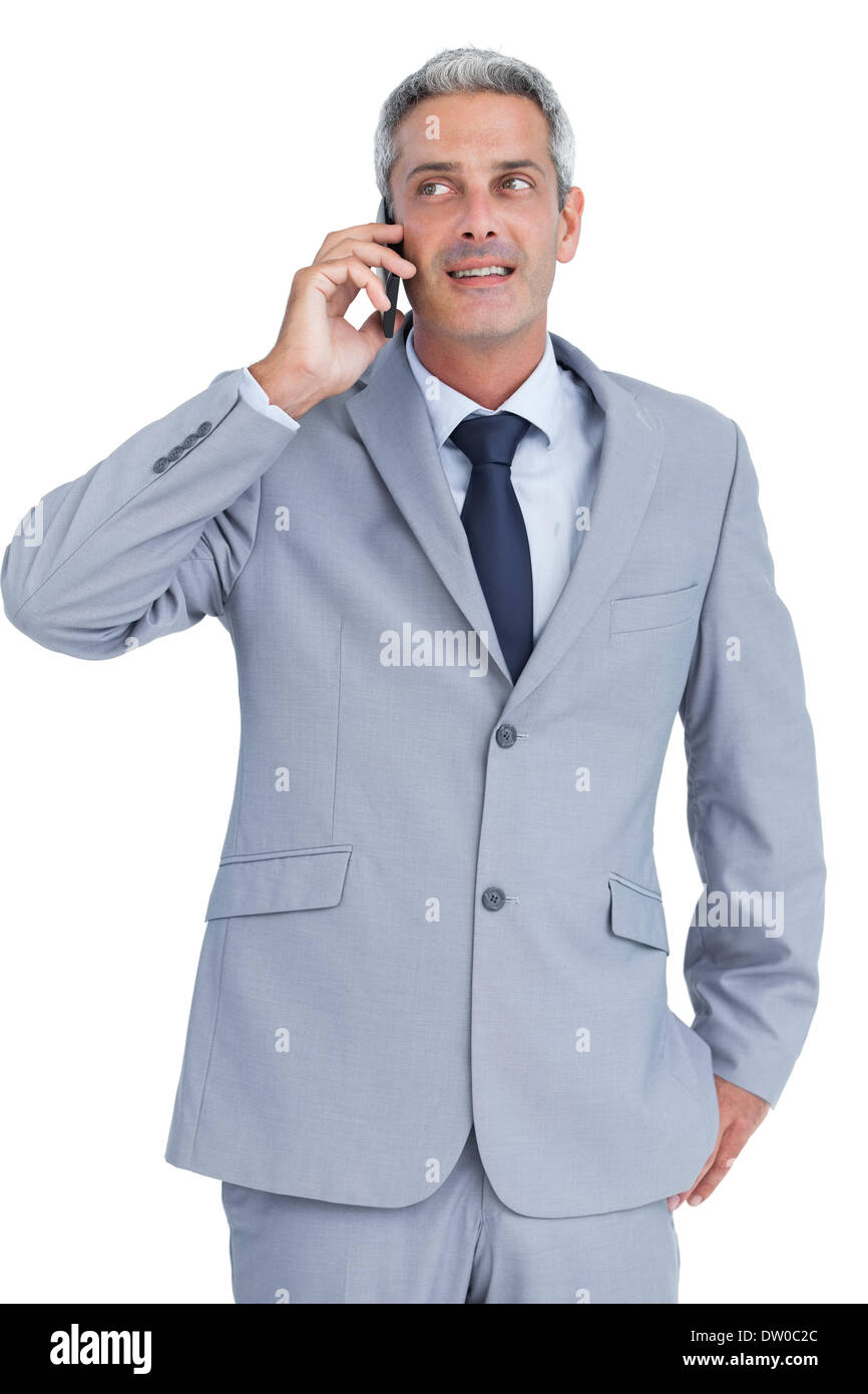 Businessman answering hi-res stock photography and images - Alamy