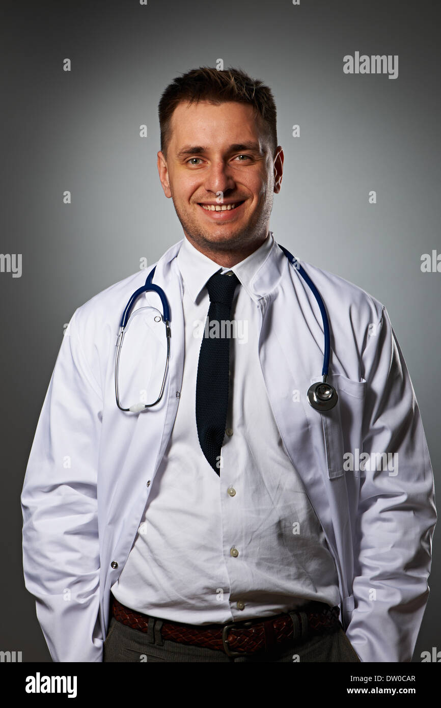 Medical doctor with stethoscope portrait Stock Photo - Alamy
