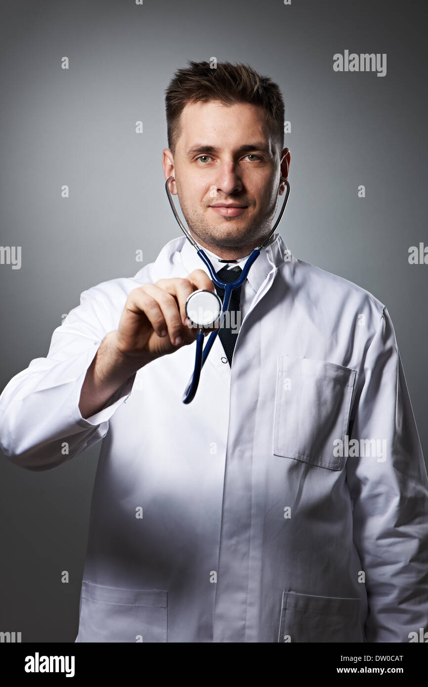 Medical doctor with stethoscope portrait Stock Photo - Alamy