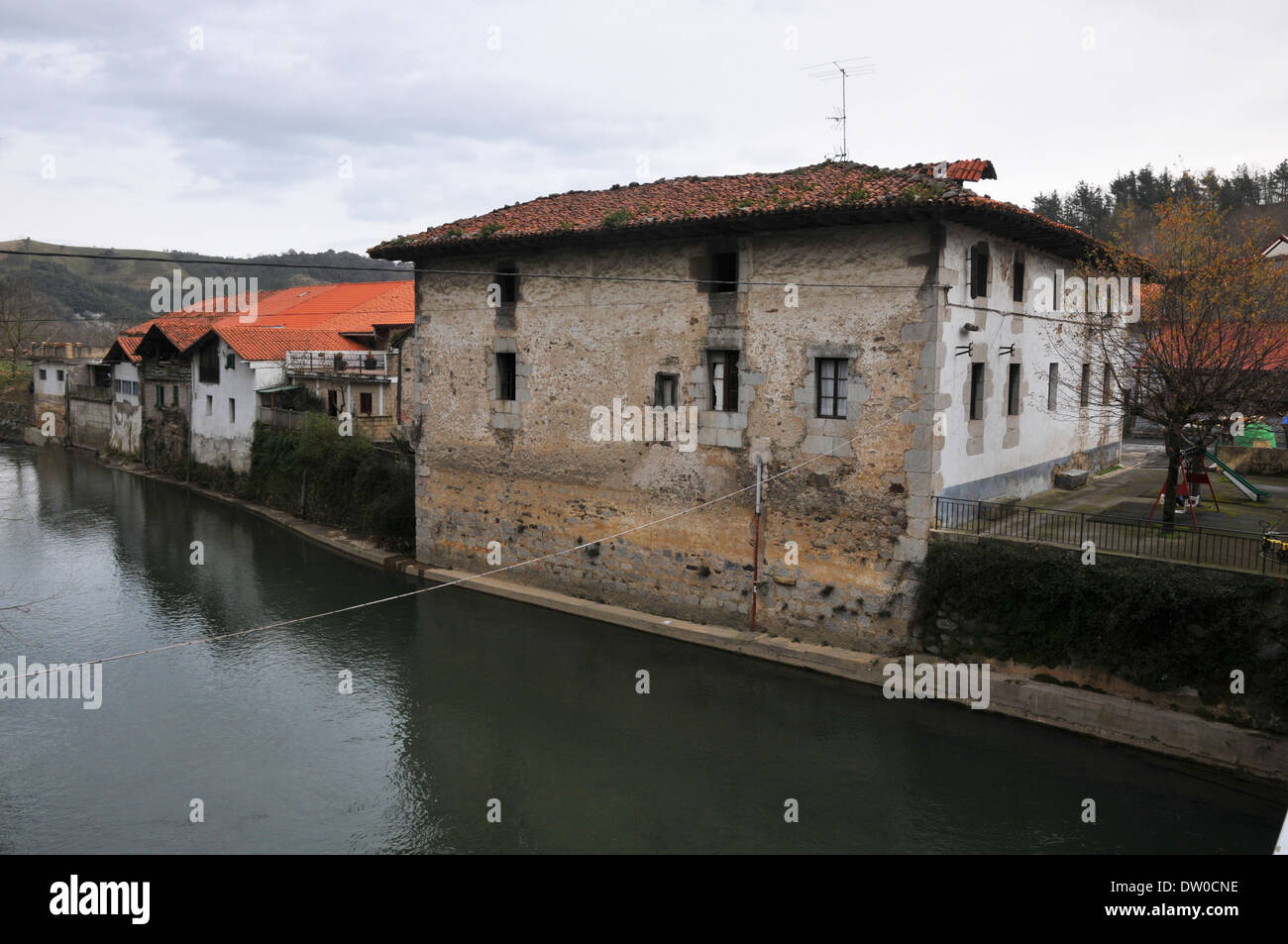 Remote town with river basque country hi-res stock photography and ...