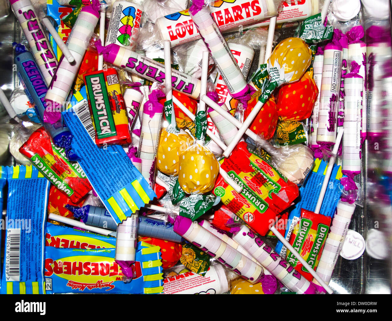 Selection of sweets in pile Stock Photo - Alamy