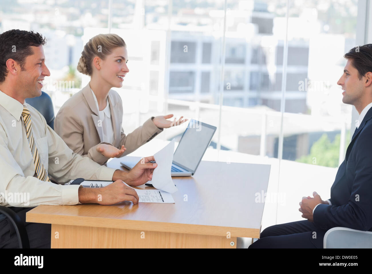 Business people having an interview Stock Photo - Alamy