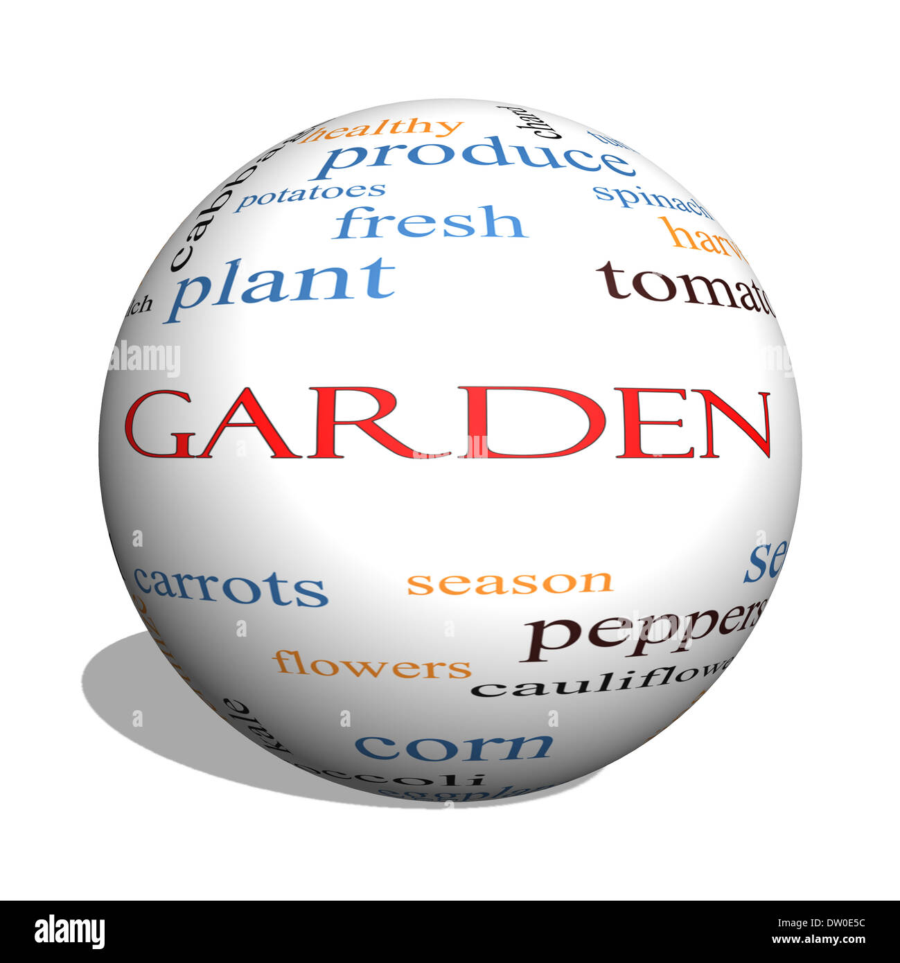Garden 3D sphere Word Cloud Concept with great terms such as fresh ...