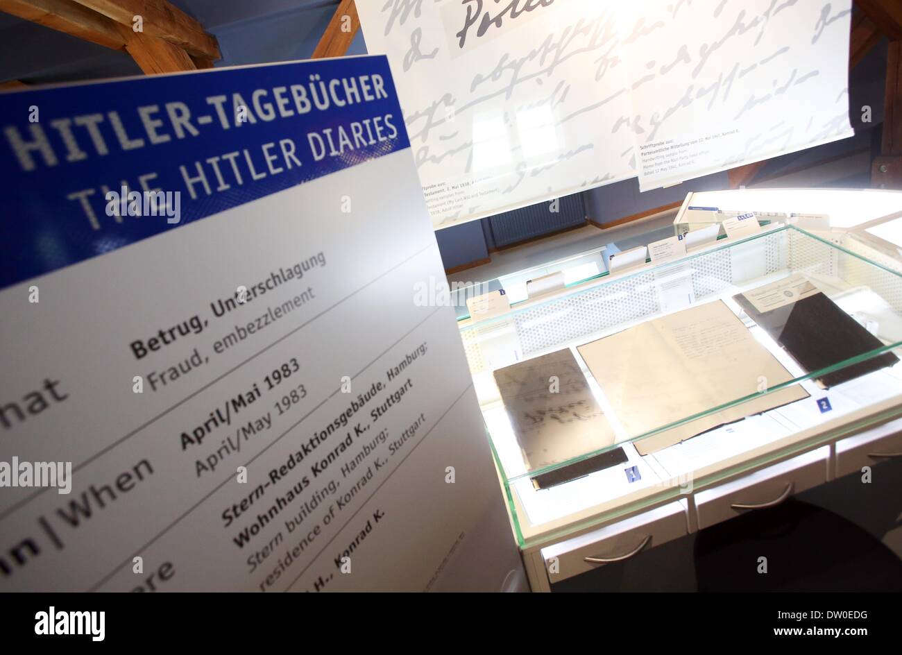 Hamburg, Germany. 25th Feb, 2014. A selection of the fake Hitler ...