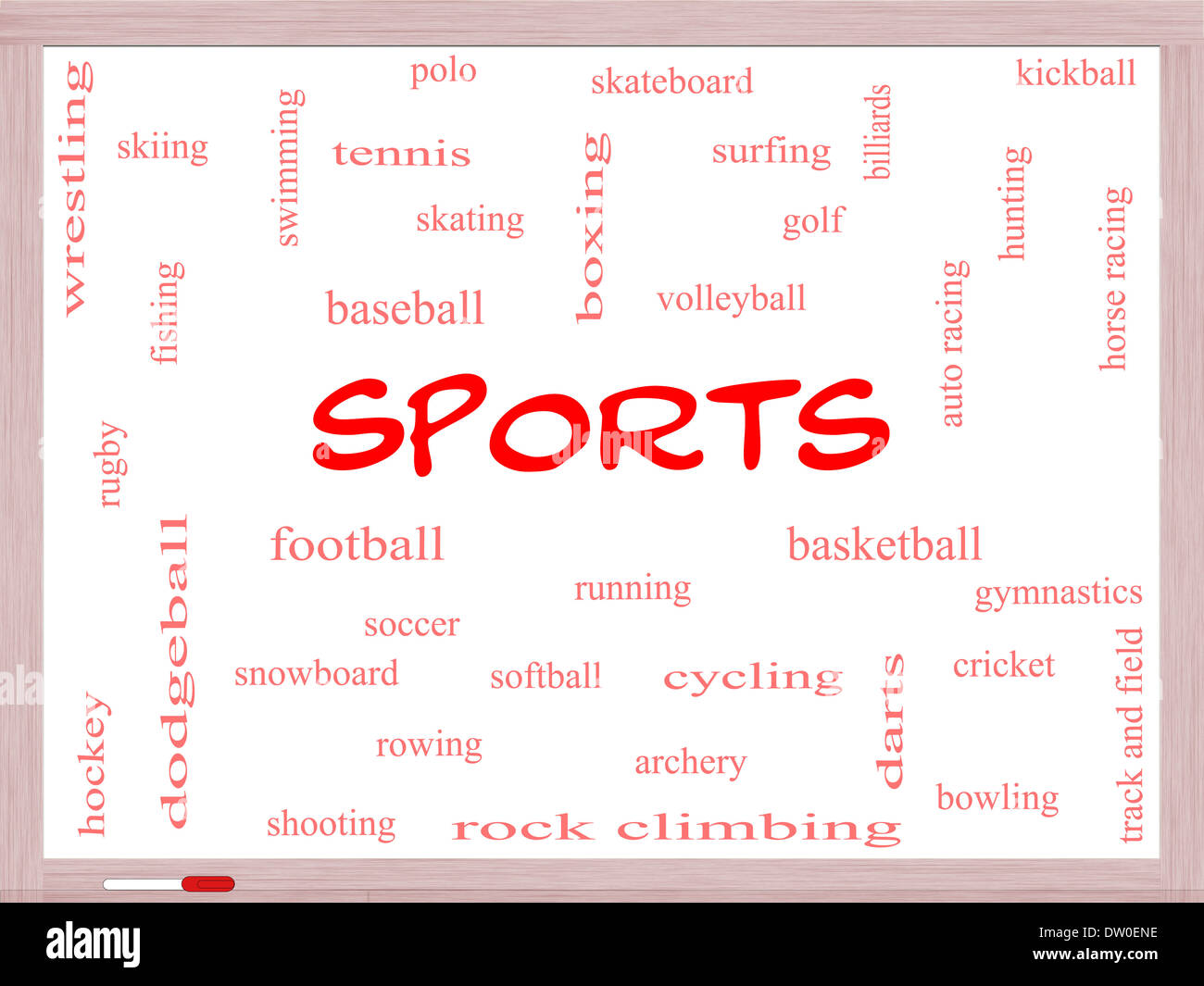 Sports Word Cloud Concept on a Whiteboard with great terms such as ...