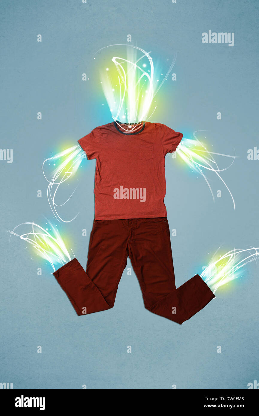 Energy beam in casual clothes concept Stock Photo - Alamy