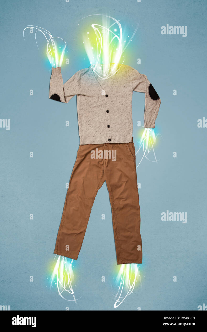 Energy beam in casual clothes concept Stock Photo - Alamy