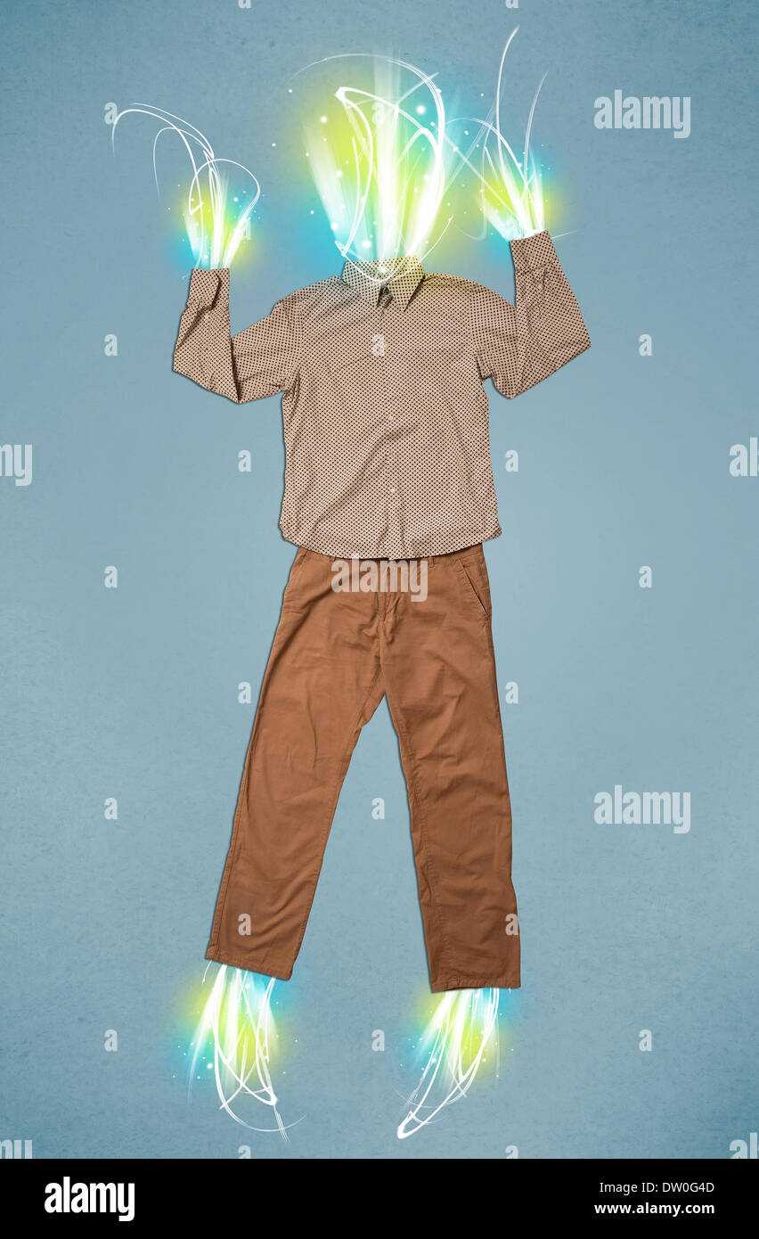 Energy beam in casual clothes concept Stock Photo - Alamy