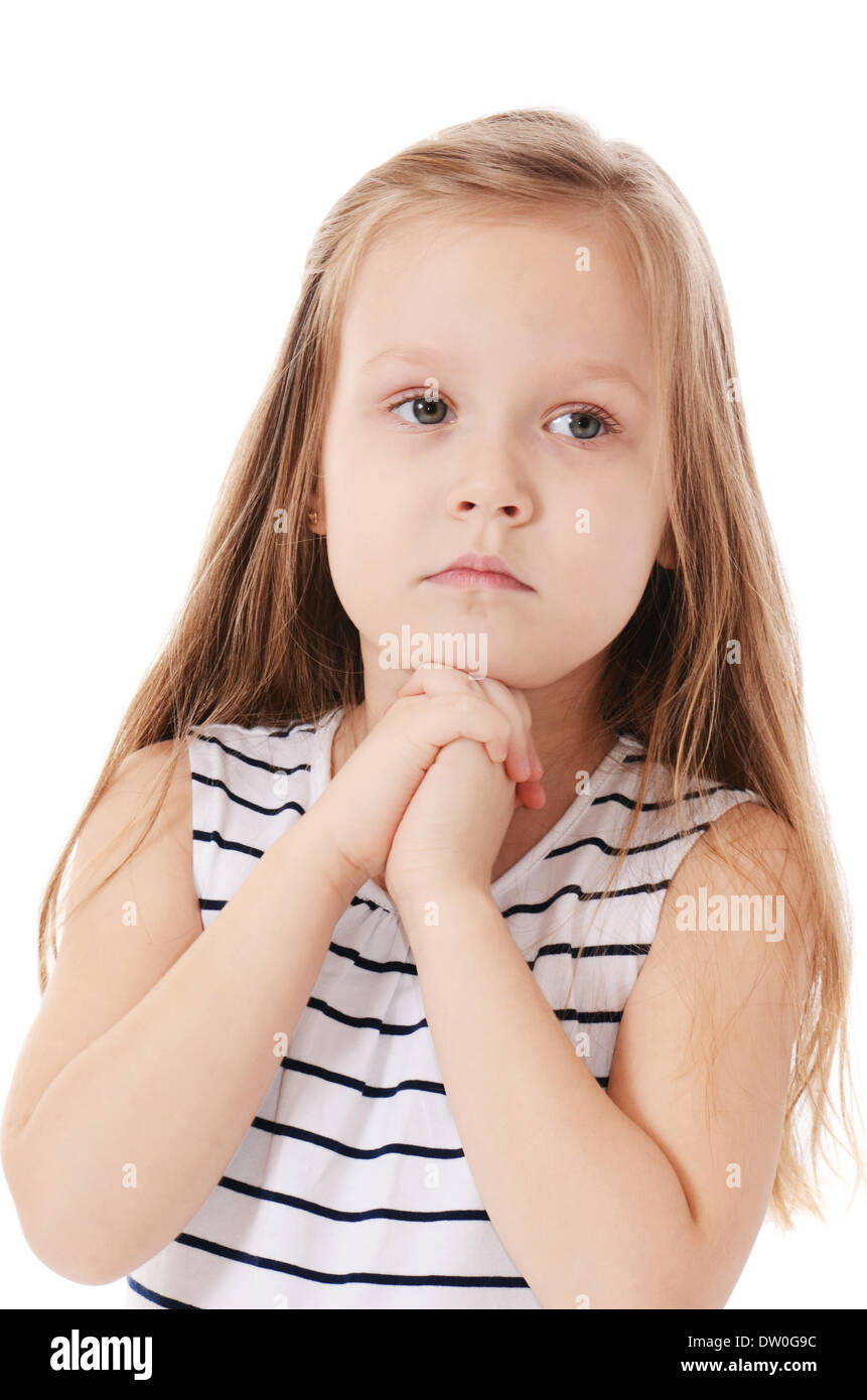 The little girl with emotions on the face Stock Photo - Alamy