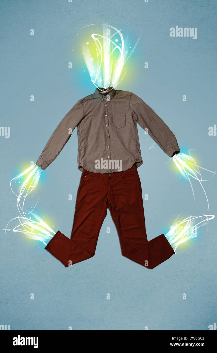 Energy beam in casual clothes concept Stock Photo - Alamy