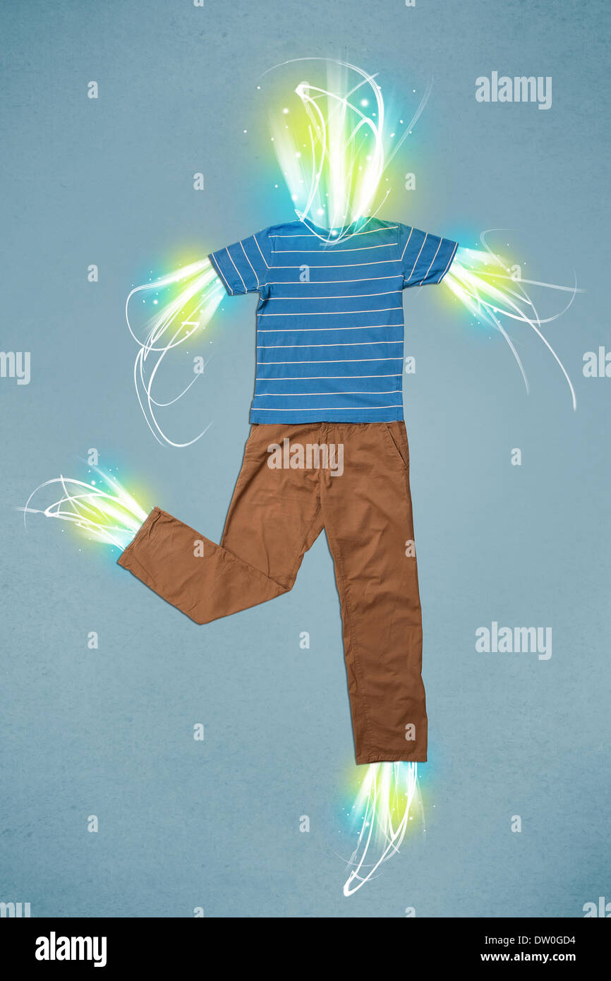 Energy beam in casual clothes concept Stock Photo - Alamy
