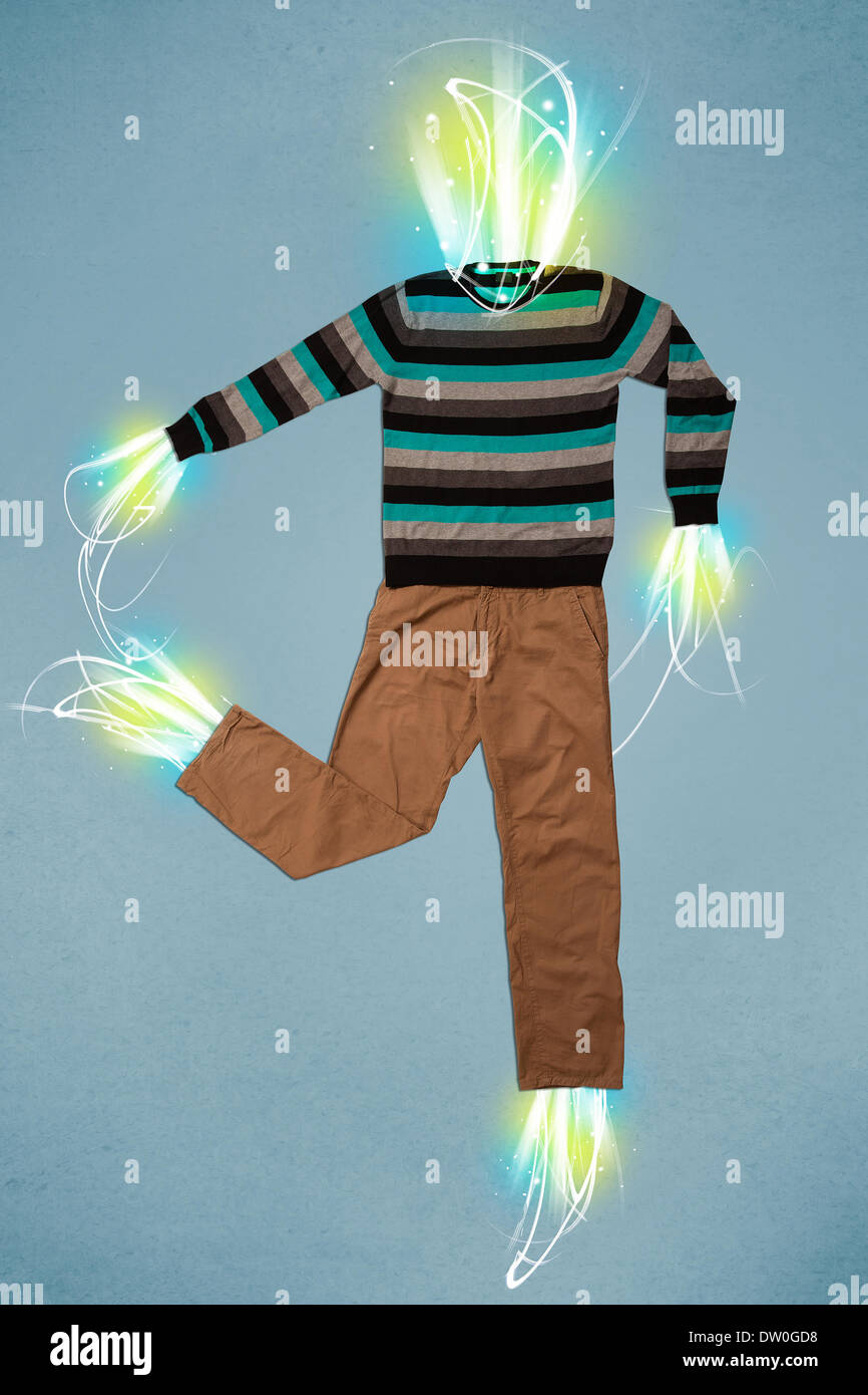 Energy beam in casual clothes concept Stock Photo - Alamy