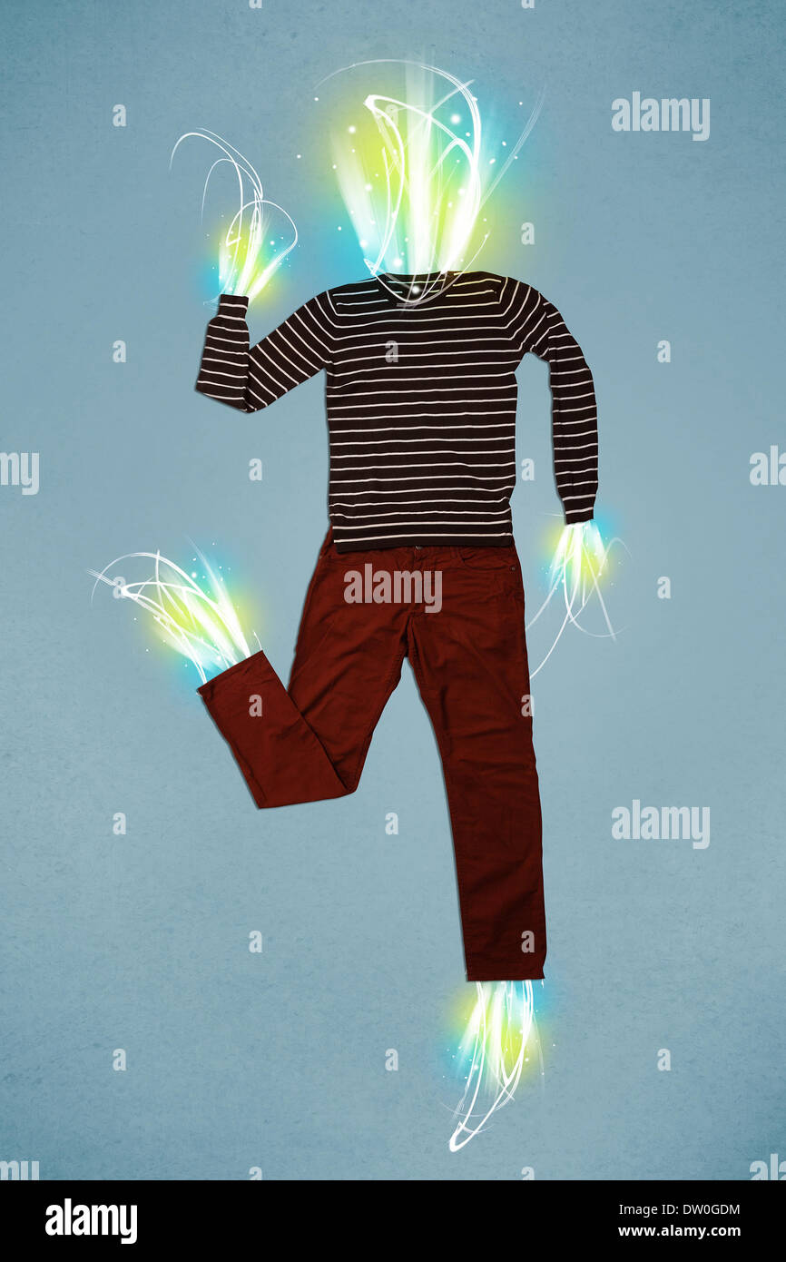 Energy beam in casual clothes concept Stock Photo - Alamy