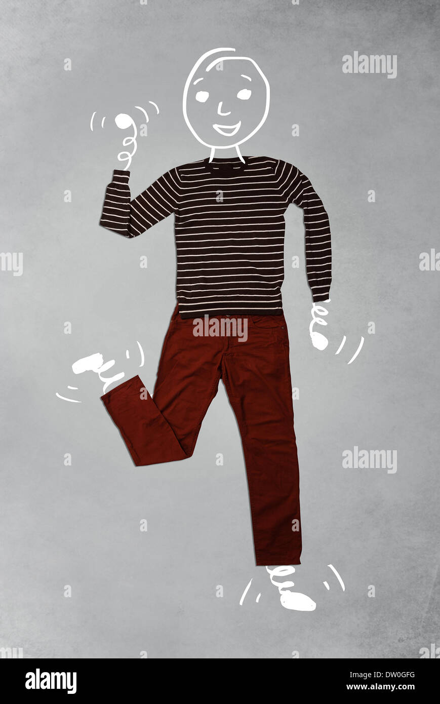 Funny cartoon character in casual clothes Stock Photo - Alamy
