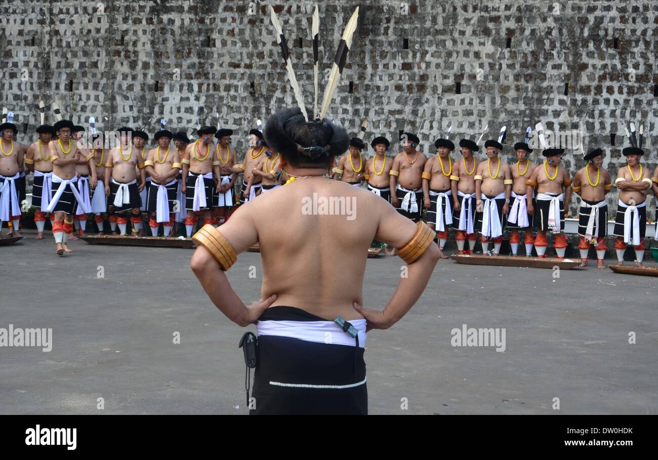 Kisama, India. 25th Feb, 2012. Tribal Anagami tribesmen eats at a ...