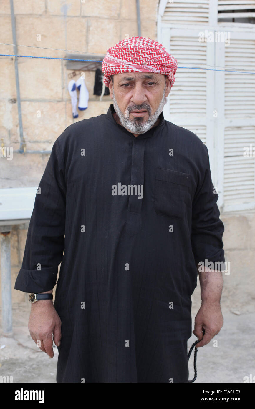 Feb. 21, 2014 - Al-Kitteh, Jarash, Jordan - Ahmad Mansour, 54, poses ...