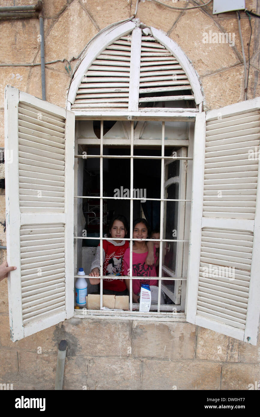 Feb. 21, 2014 - Al-Kitteh, Jarash, Jordan - Children of Ahmad Mansour ...