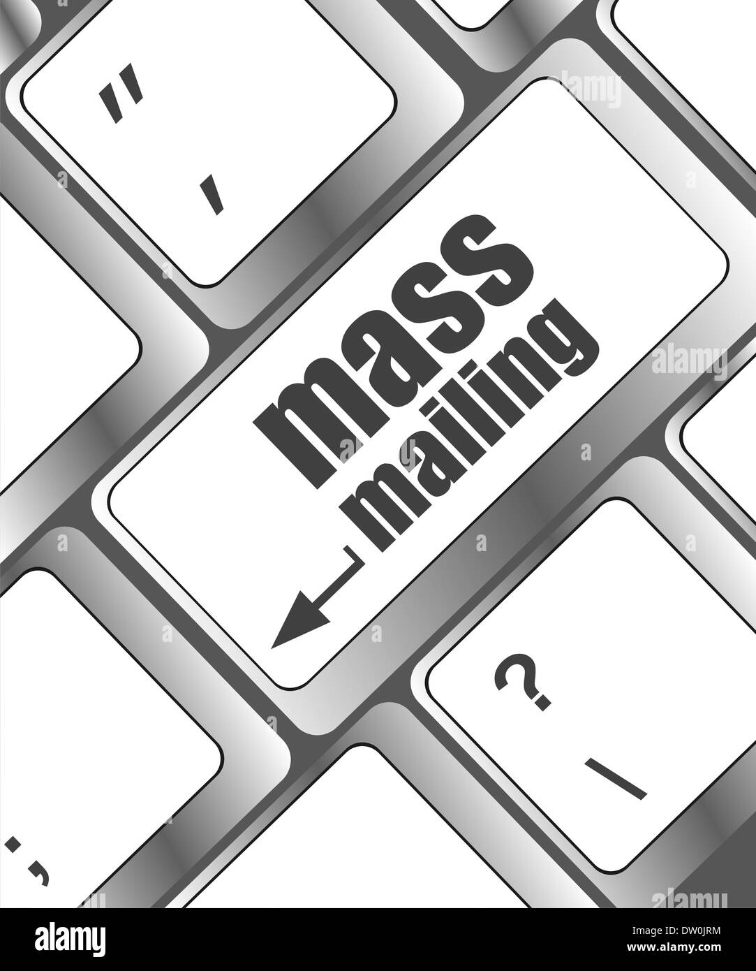 mass mailing keyboard computer pc button Stock Photo - Alamy