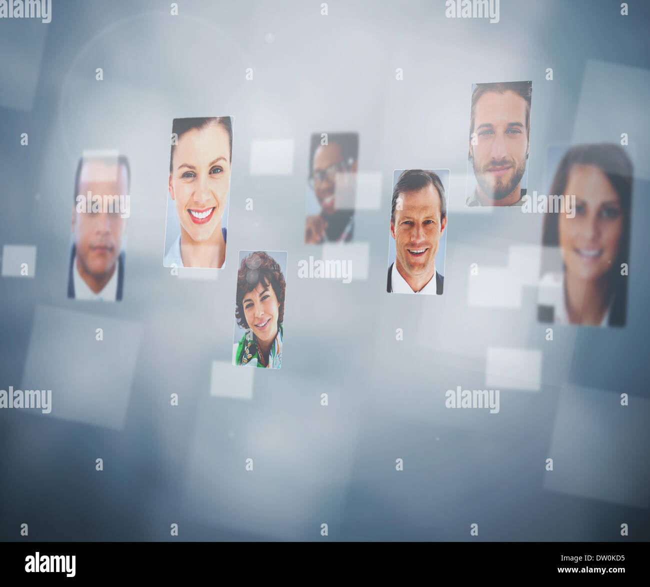 Digital interface showing profile pictures Stock Photo - Alamy