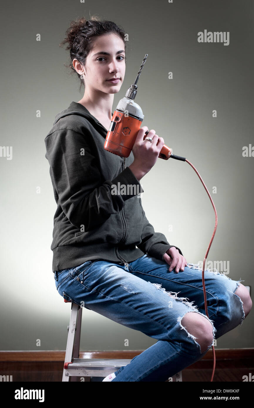 Holding a drill hi-res stock photography and images - Alamy