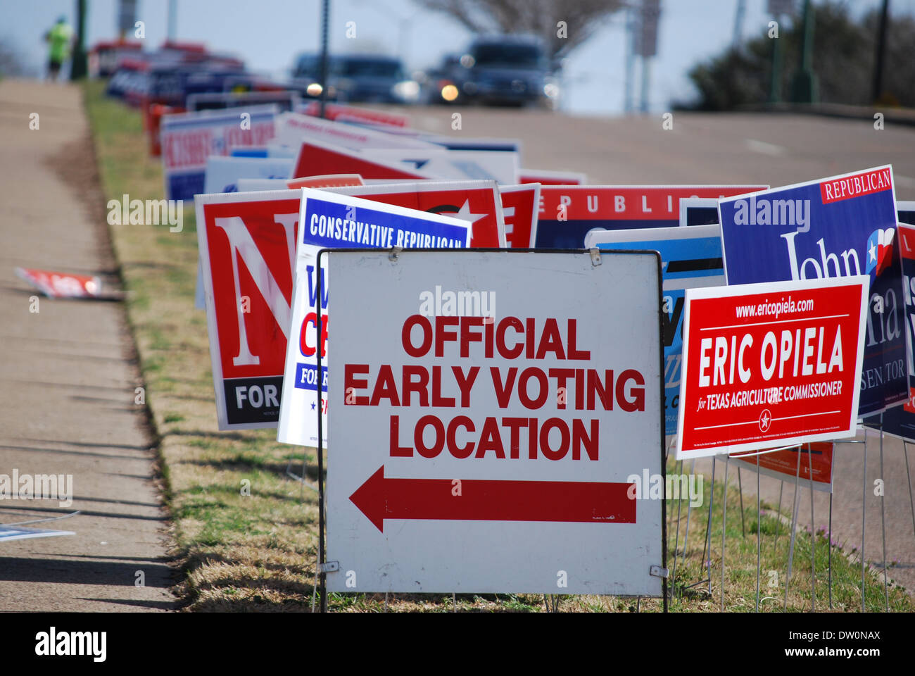 Early Election Signs at Polling Place signal the Spring Primaries in ...