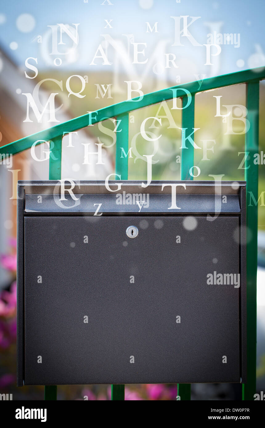 Mail box with letters comming out Stock Photo - Alamy