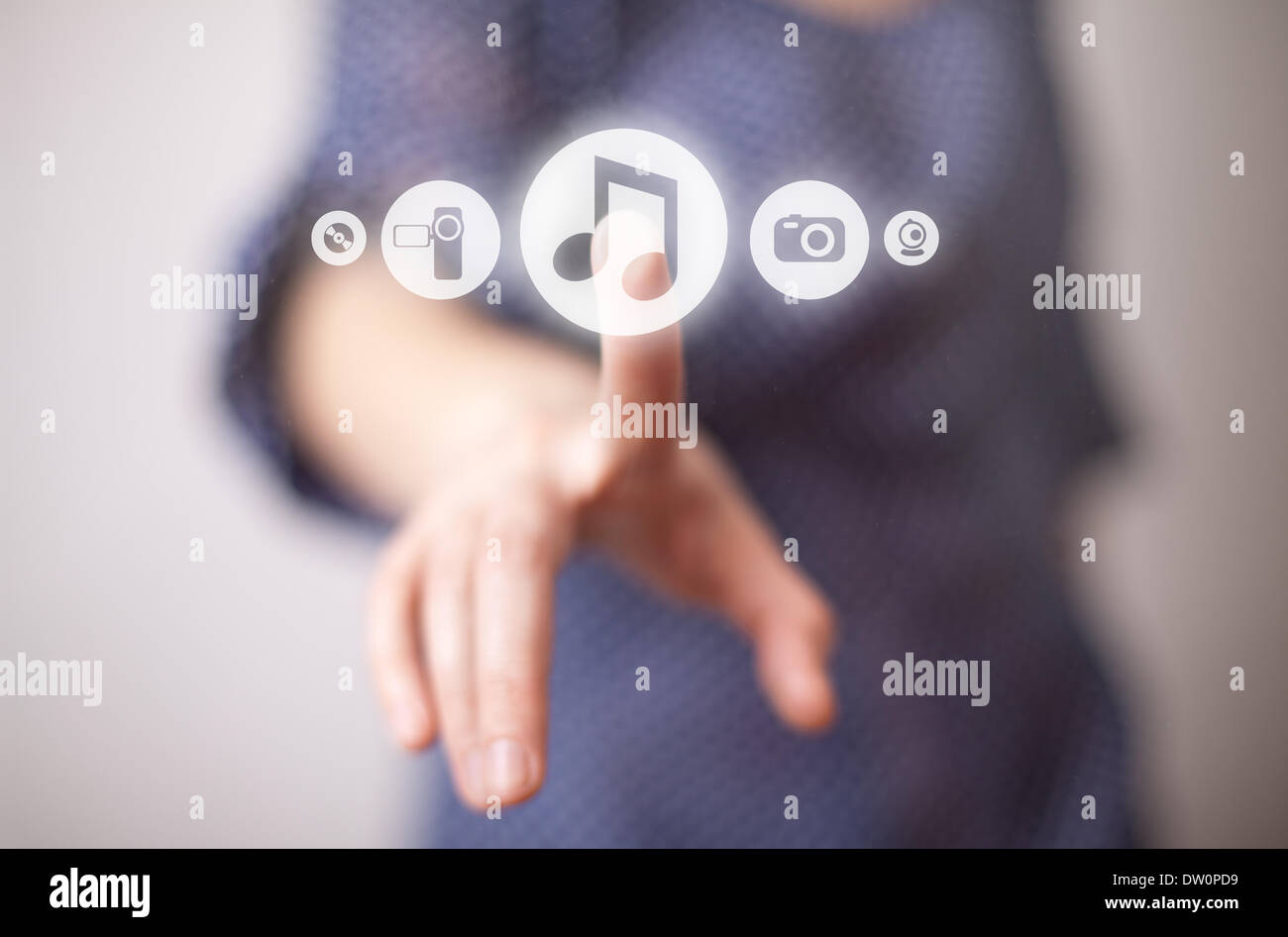 hand pressing play button Stock Photo - Alamy