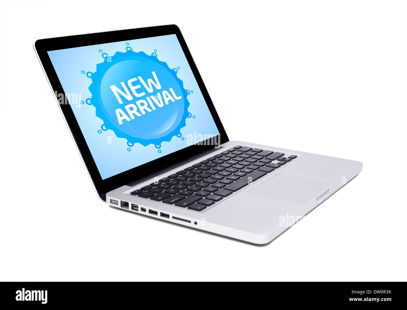 new laptop with new arrival sign Stock Photo - Alamy