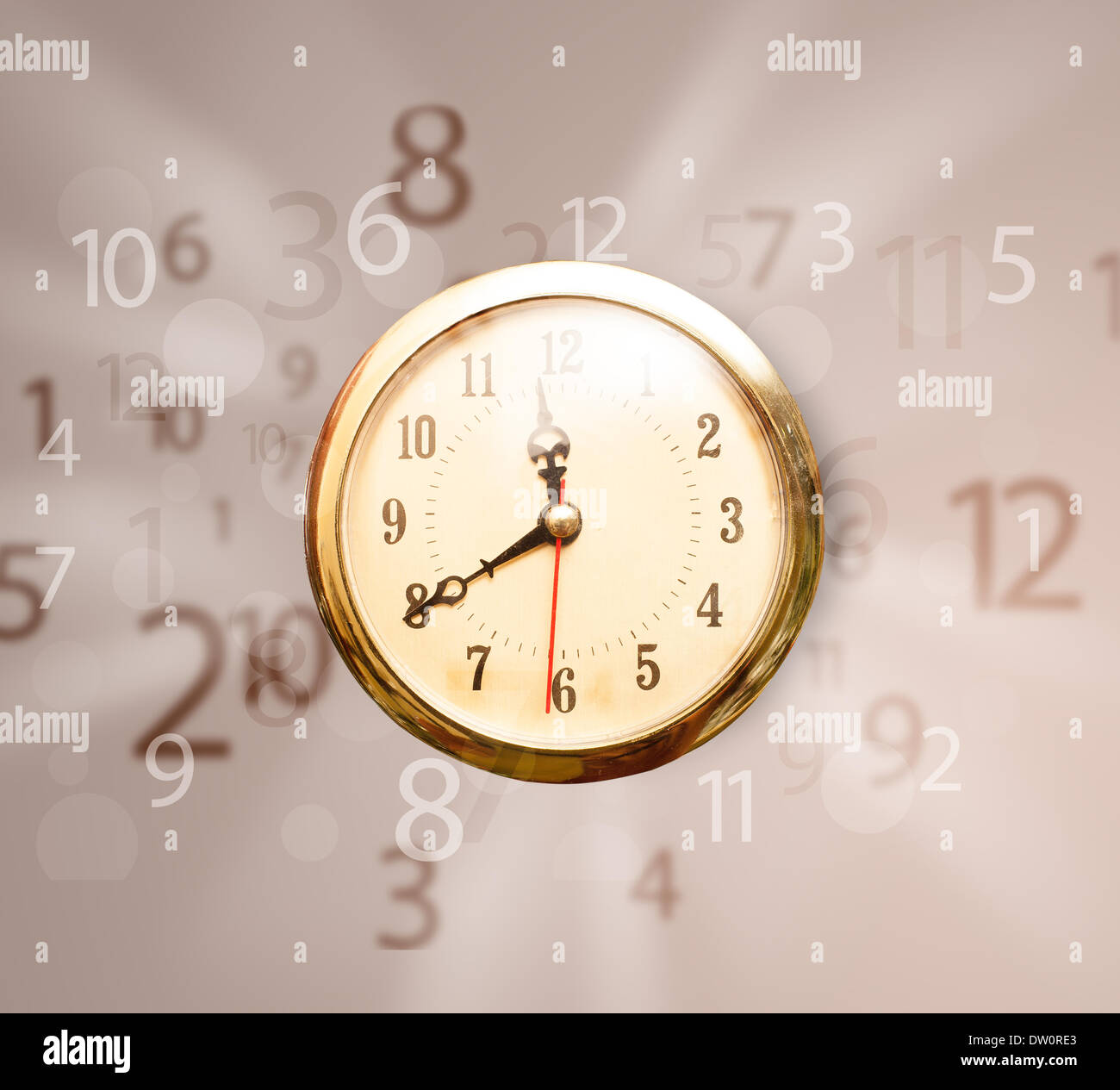 Vintage clock with numbers on the side Stock Photo - Alamy