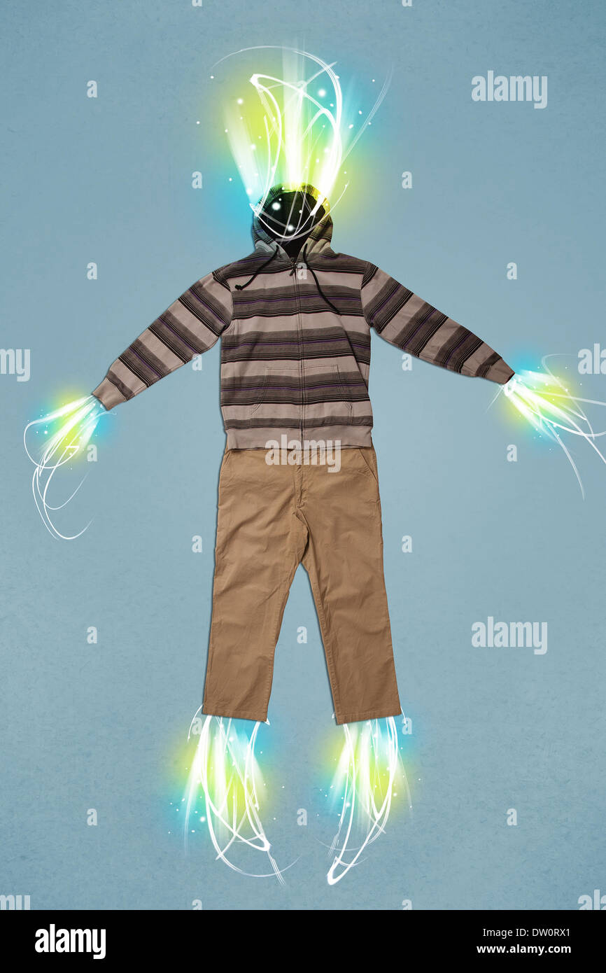 Energy beam in casual clothes concept Stock Photo - Alamy