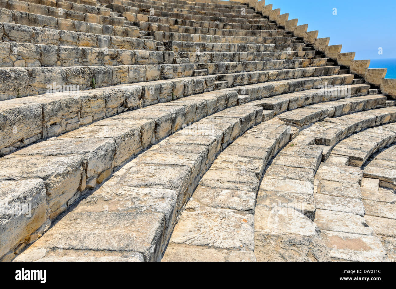 Steps of ancient amphitheatre in Kourion on Cyprus Stock Photo - Alamy