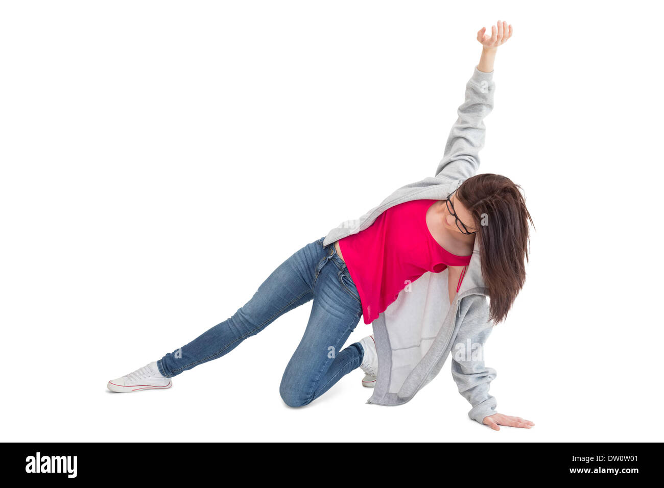 Pretty young woman making hip hop pose Stock Photo - Alamy