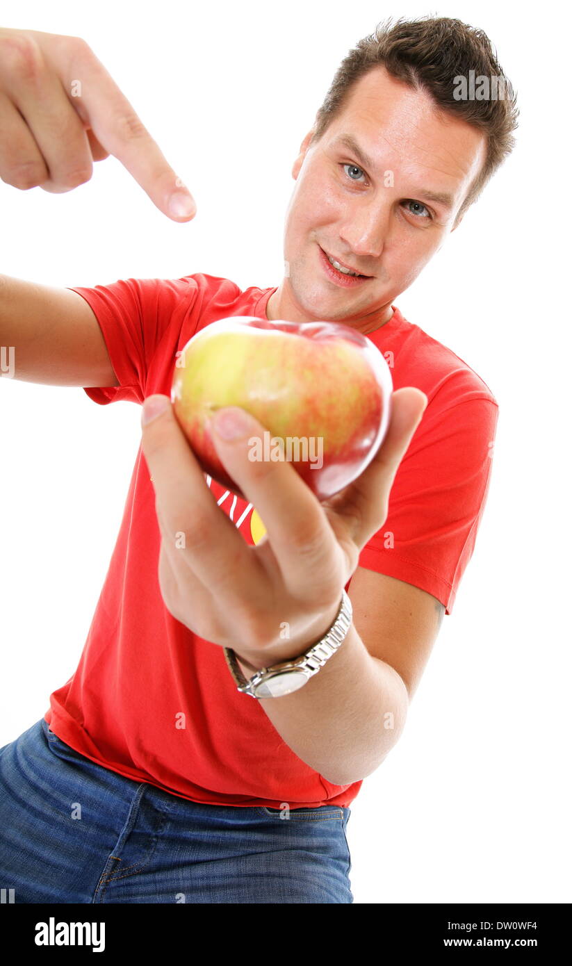 Man eating and pointing hi-res stock photography and images - Alamy