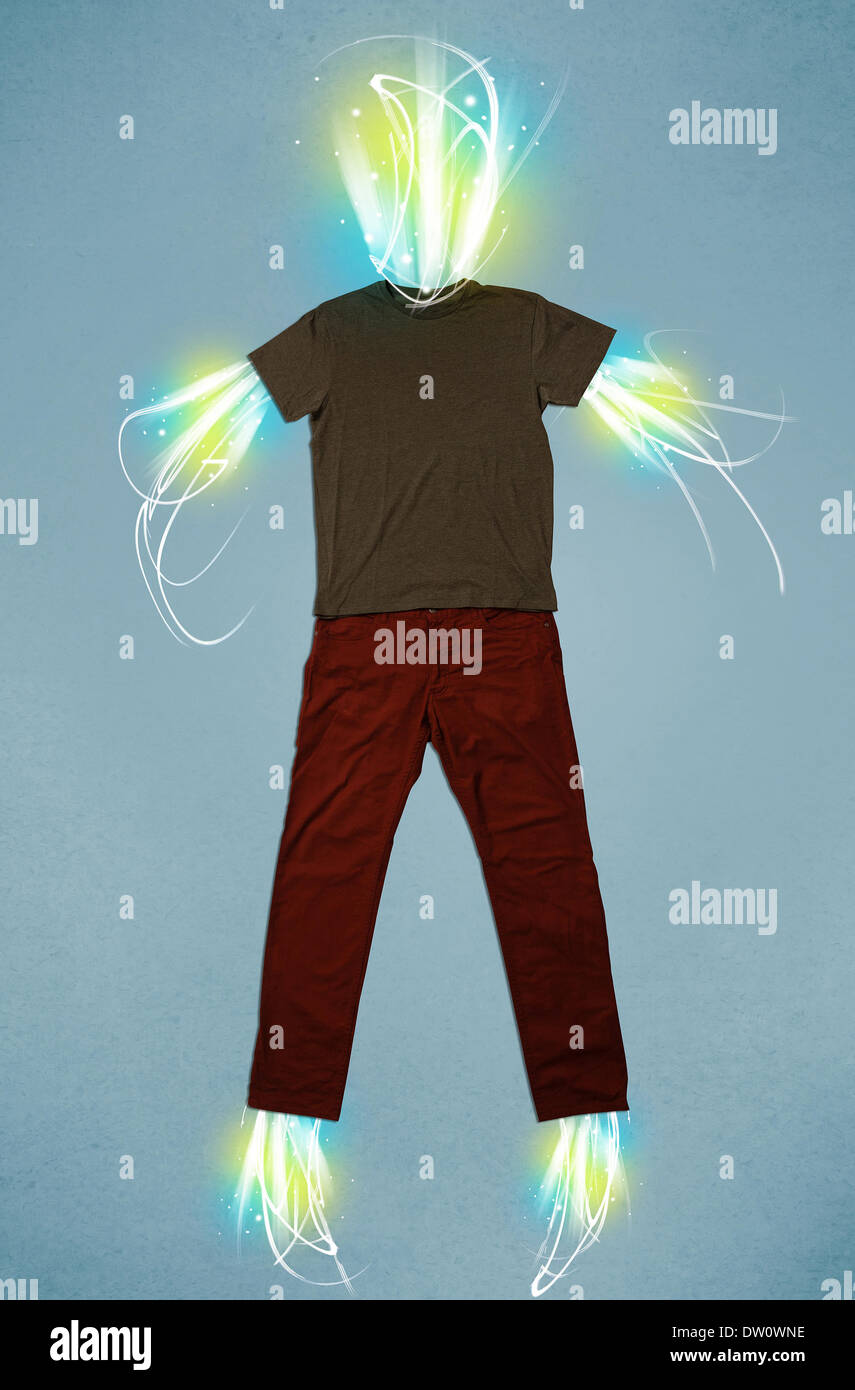 Energy beam in casual clothes concept Stock Photo - Alamy