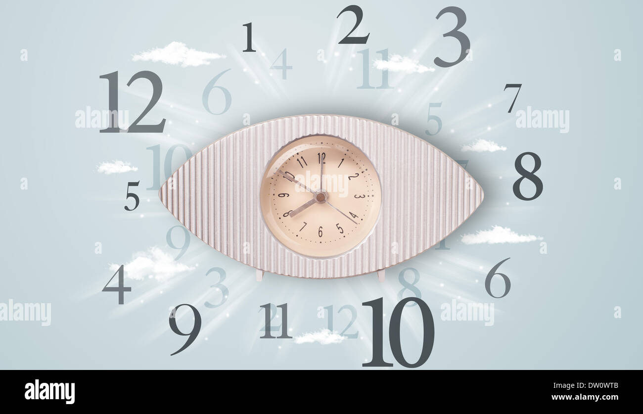 Modern clock with numbers on the side Stock Photo - Alamy